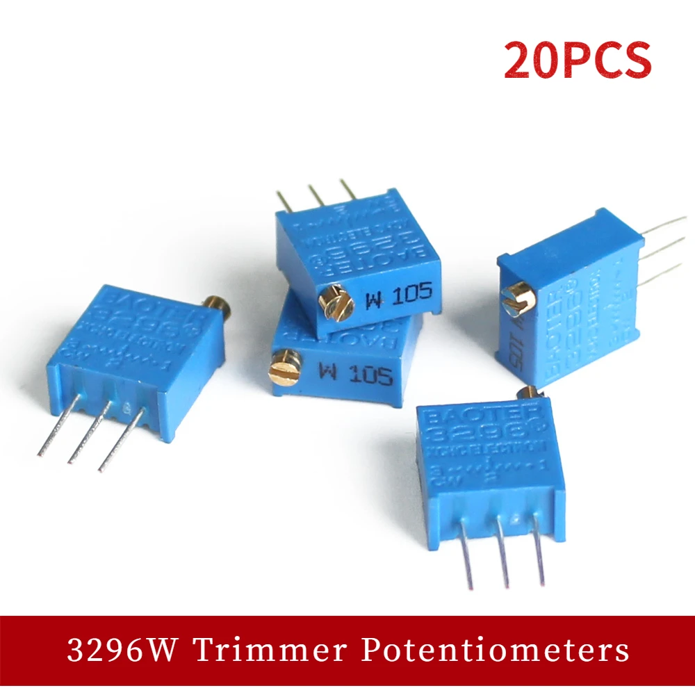 20PCS-3296W-Trimmer-Potentiometer-Precision-Adjustable-Resistance-Multi ...