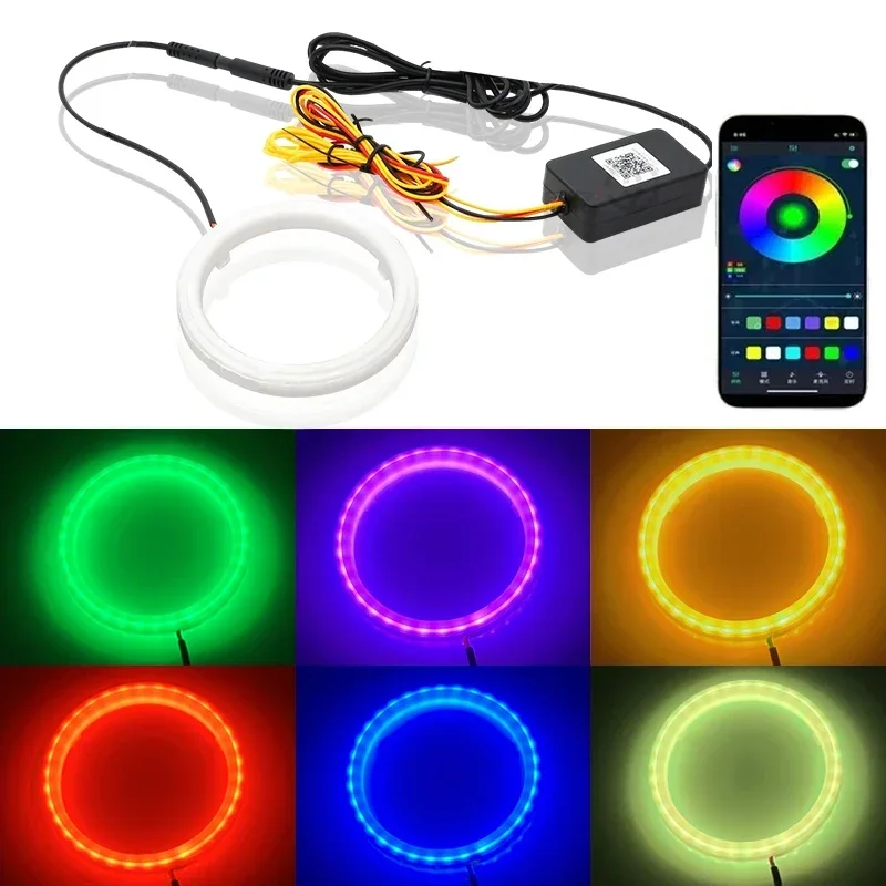 12V-24V-Motorcycle-RGB-Angel-Eyes-Halo-Rings-Lights-with-Turn-Signal ...