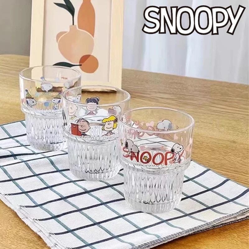 300ml-Snoopy-Glasses-Cup-Creative-Transparent-Water-Cup-Tea-Cup-Juice ...