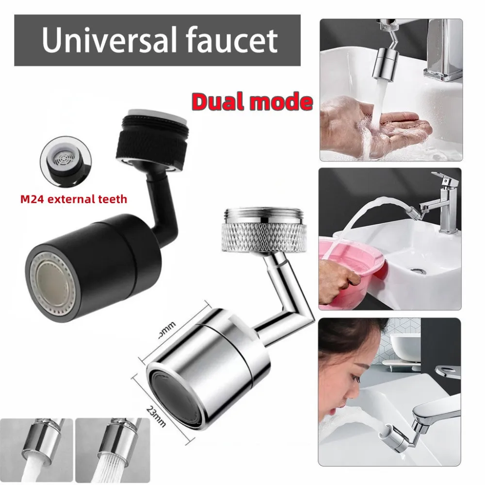 stainless steel 720°Rotation Faucet extender Universal Splash-proof ...