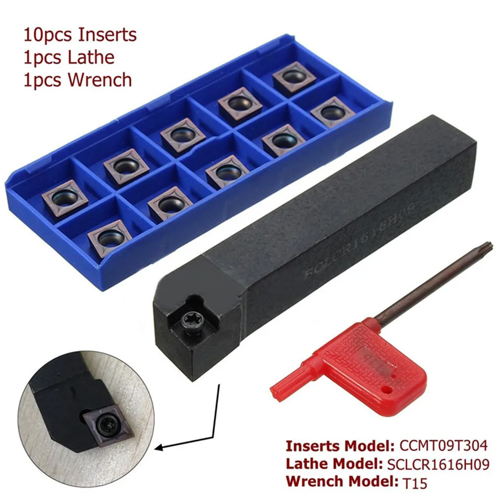12pcs-CCMT09T304-Carbide-Insert-Blade-SCLCR1616H09-12x100mm-Lathe-Tool ...