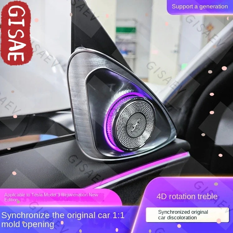 2024-Newest-4D-Rotating-Tweeter-LED-Ambient-Speaker-for-Tesla-Model-Y-3 ...