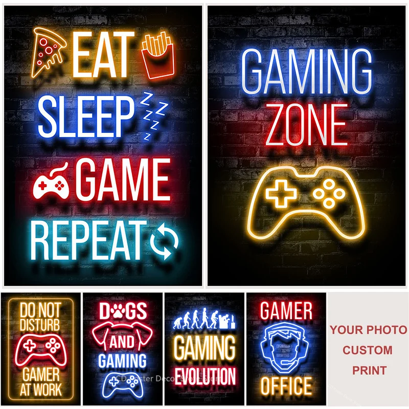 Gaming-Quotes-Poster-Custom-Posters-DIY-Funny-Gamer-Slogan-Home-Game ...