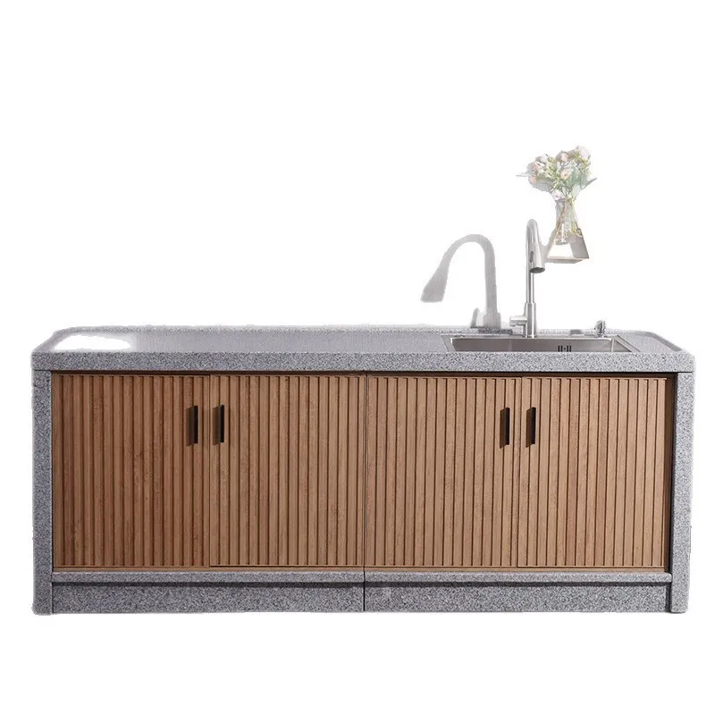 Outdoor stone wash basin Garden island Aluminum cabinet Operating table ...
