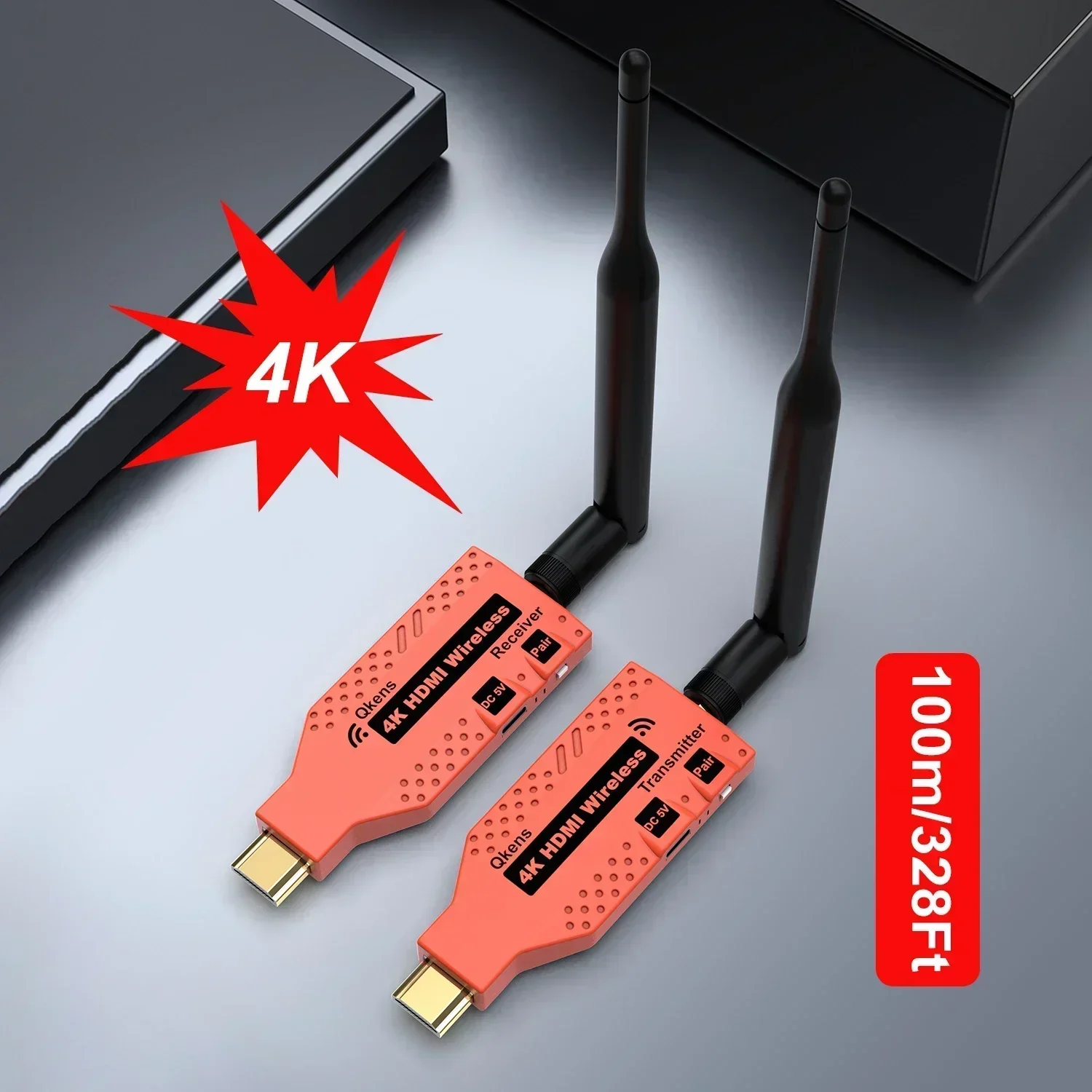 4K-Wireless-Transmitter-Receiver-TV-Stick-Display-Dongle-100m-HDMI ...