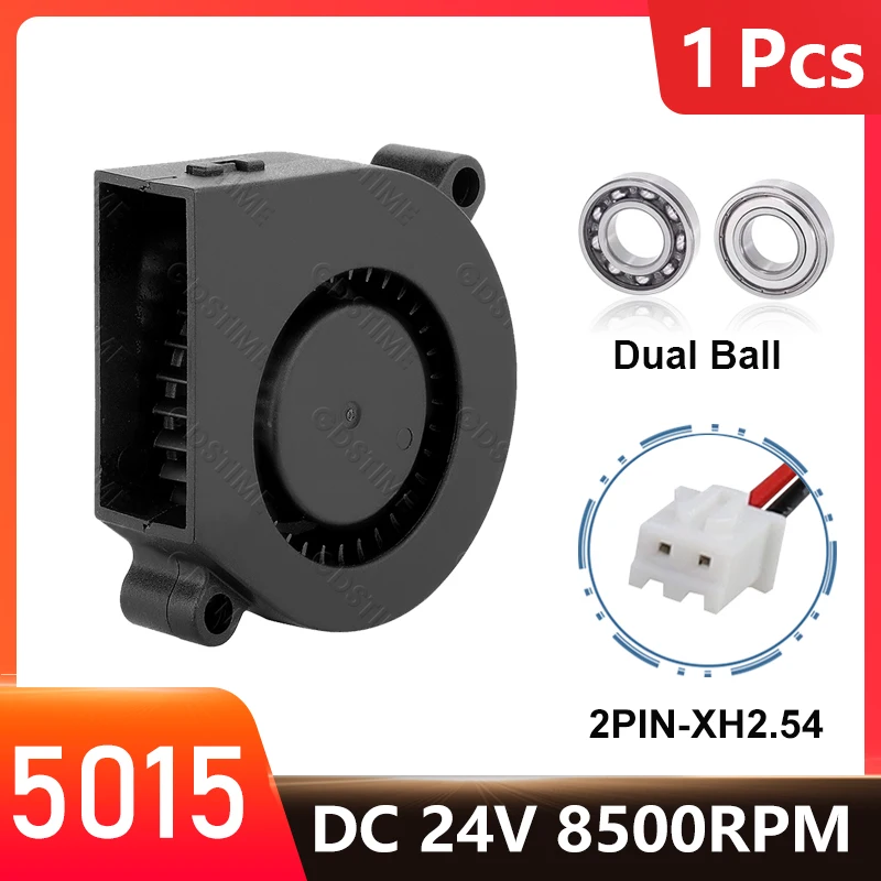 Gdstime-DC-5V-12V-24V-50x50x15mm-Dual-Ball-Cooler-2Pin-Radial-Fan-5015 ...