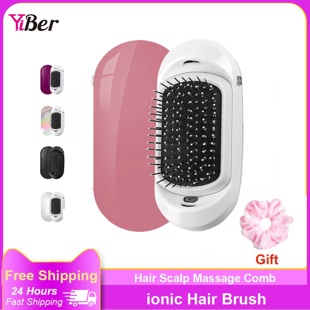 Hair Scalp Massage Comb Anti Frizz ionic Hair Brush Electric Negative ...