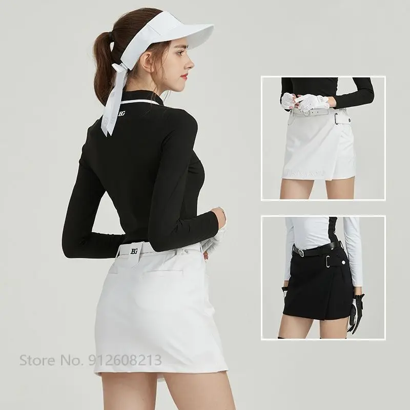 Blktee 여성용 골프 하이웨이스트 스커트 여성용 캐주얼 슬림 A 라인 골프 스커트 여성용 스플릿 공복 방지 테니스 스커트