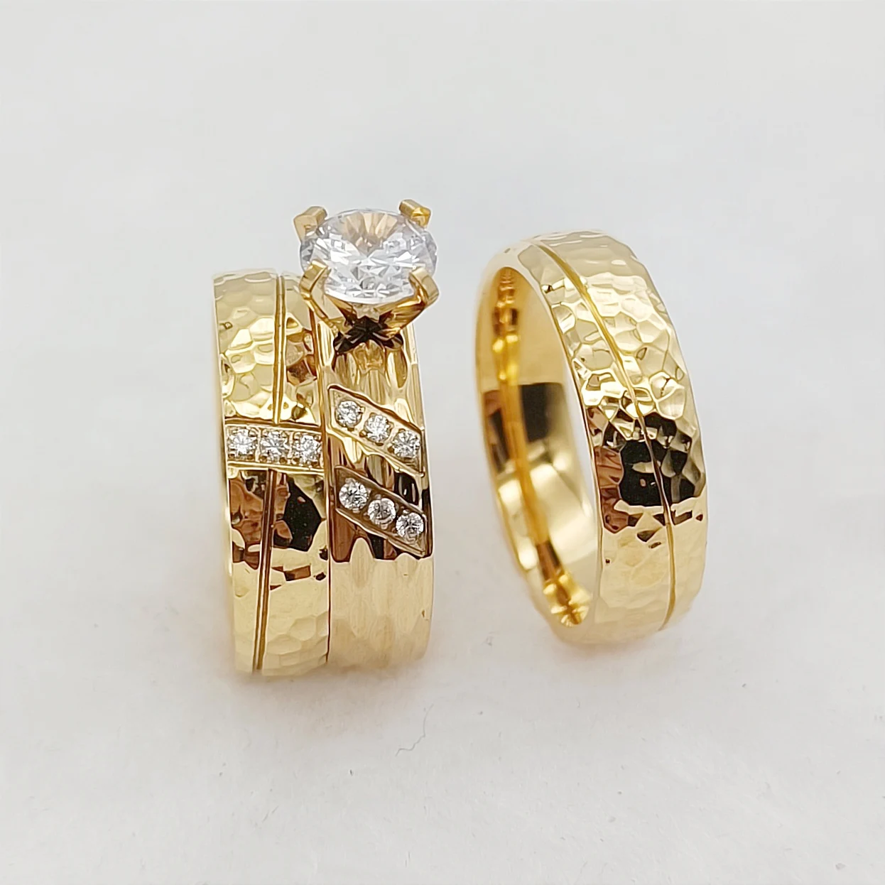 Anillos-De-Compromiso-cl-sicos-de-3-piezas-para-hombre-y-mujer ...