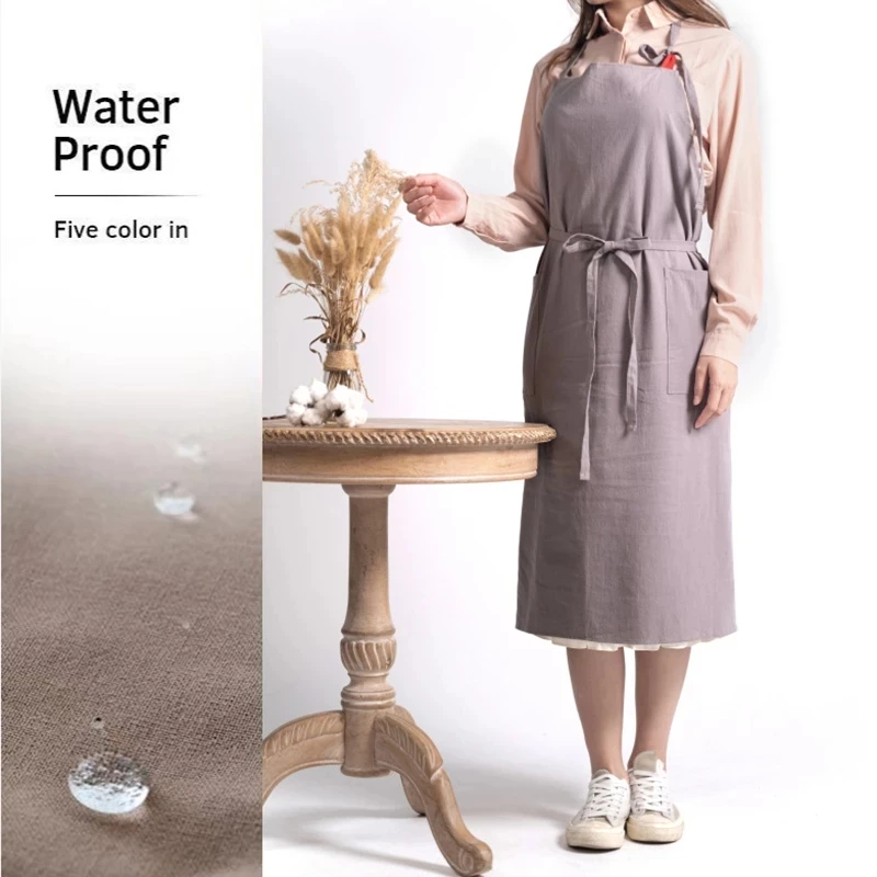 Loja-de-flores-jardinagem-avental-de-algod-o-linho-cozinha-aventais-caf ...