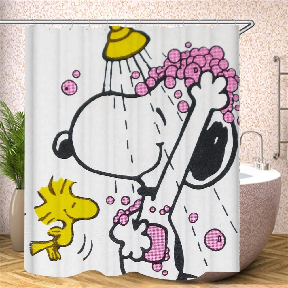 Snoopy-Bathroom-Decorations-And-Accessories-Curtains-For-Shower-Bath ...