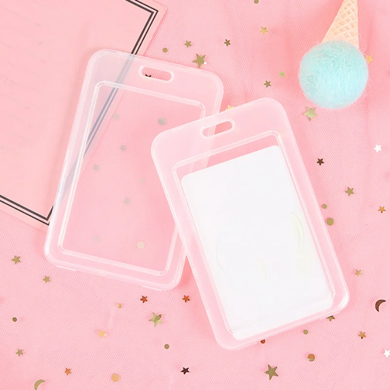 Transparent ID Tag Working Permit Case Badge Holders Pass Bus Access ...