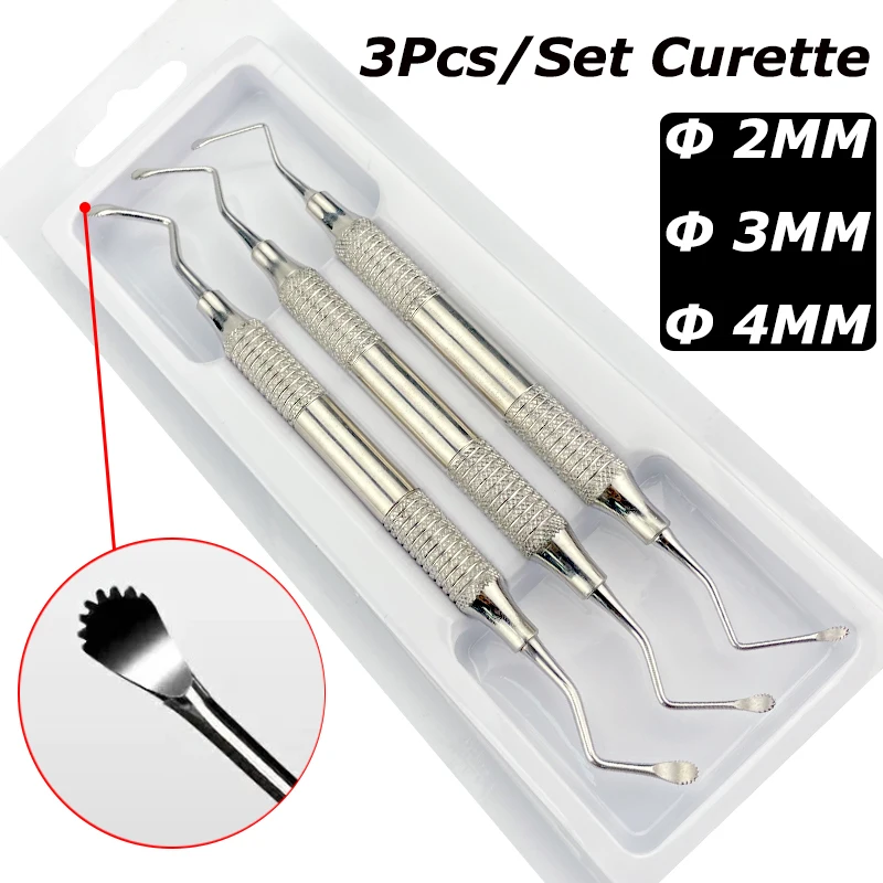 3Pcs-set-Dental-Curette-Professional-Jagged-Stainless-Steel-Curettes ...