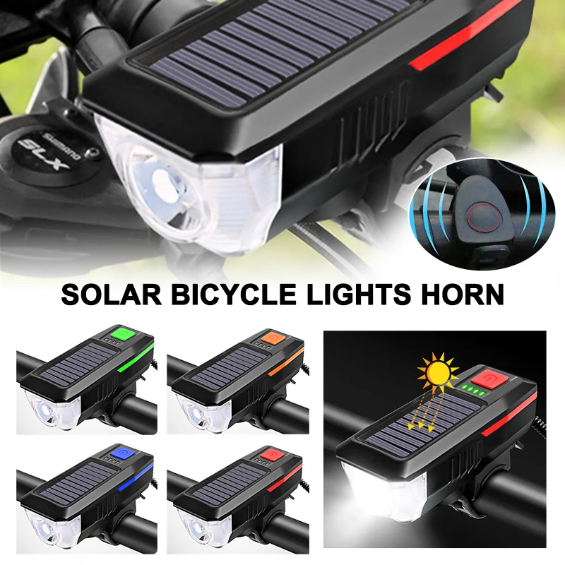 Solar-Bicycle-Light-USB-Rechargeable-Power-Display-3-Lighting-Modes-MTB ...