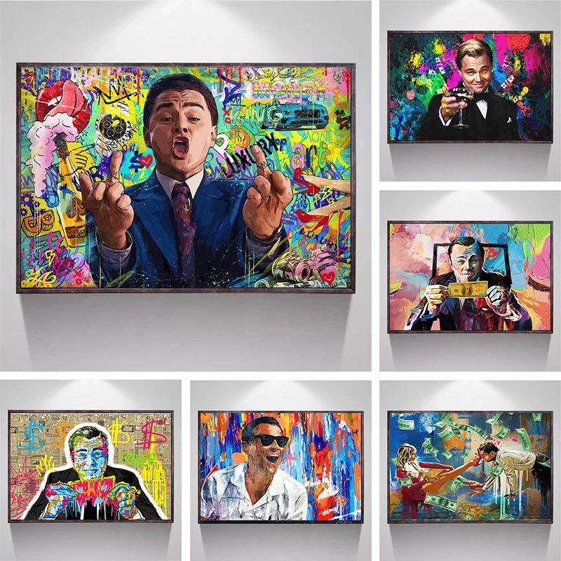 Movie-Star-Leonardo-DiCaprio-Abstract-Graffiti-Art-Money-Dollar ...
