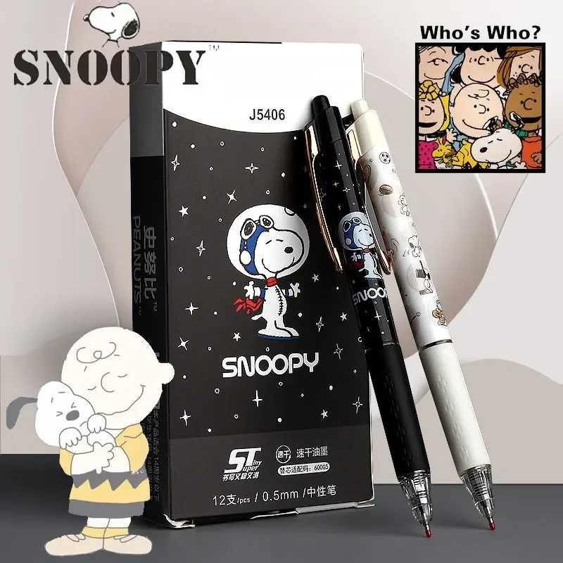 1-Box-0-5mm-Snoopy-Press-Gel-Pen-Writing-Pen-Signature-Black-Ink-Office ...