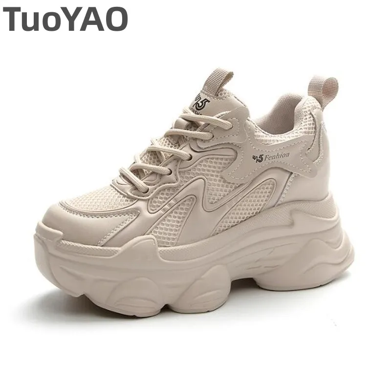 8cm-Air-Mesh-Genuine-Leather-Chunky-Sneakers-Casual-Breathable-Spring ...