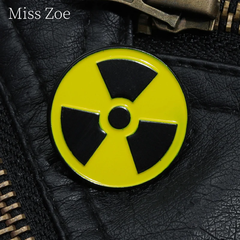 Warning Sign Enamel Pin Custom Radioactive Nuclear Radiation Hazard ...