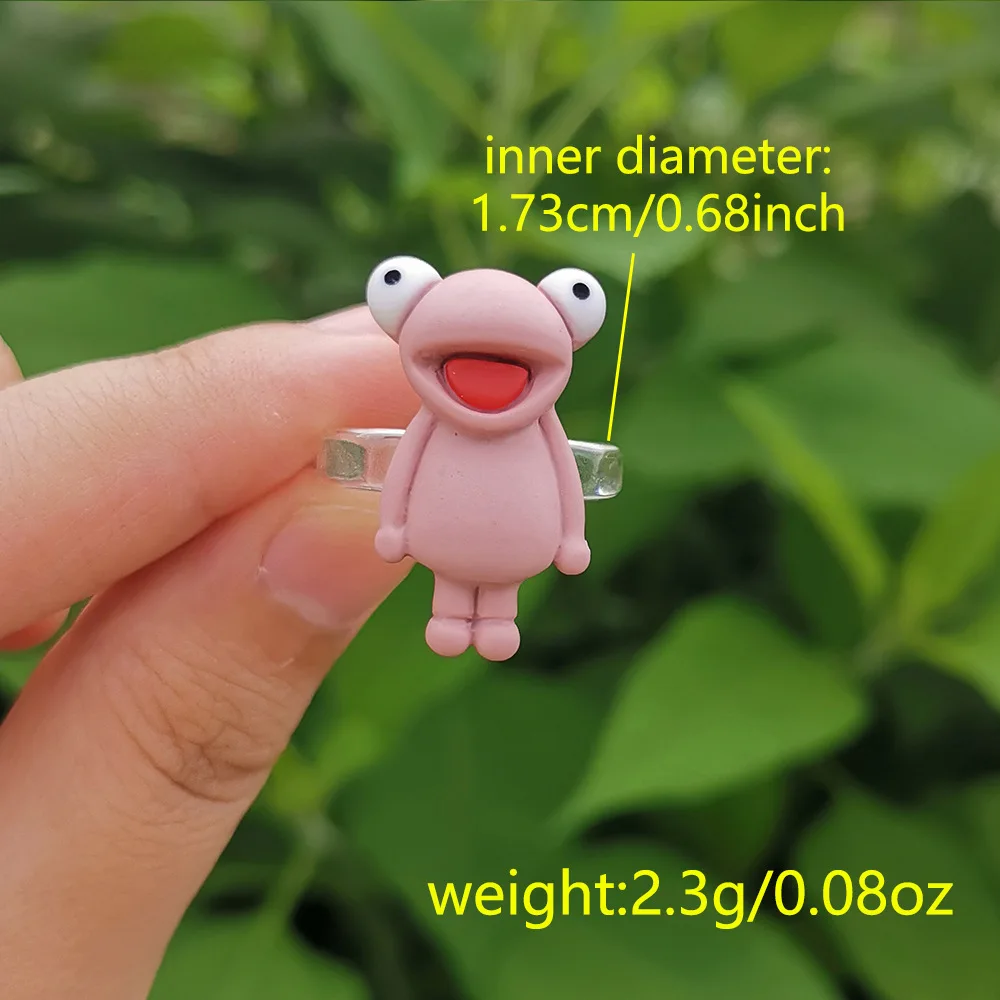 Colorful Resin Cartoon Frog Shaped Creative Rings - Frog-ring.com