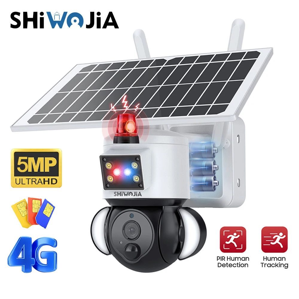 SHIWOJIA-Solar-Camera-4G-WiFi-5MP-Security-Outdoor-6W-Solar-IP-Camera ...