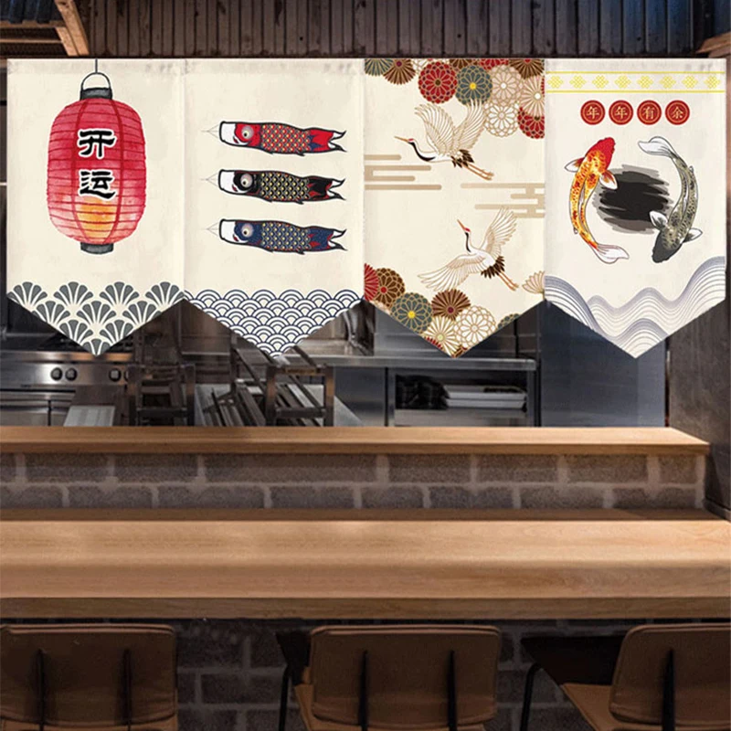 Japanese-Style-Short-Door-Curtain-Kitchen-Partition-Living-Room-Pennant ...