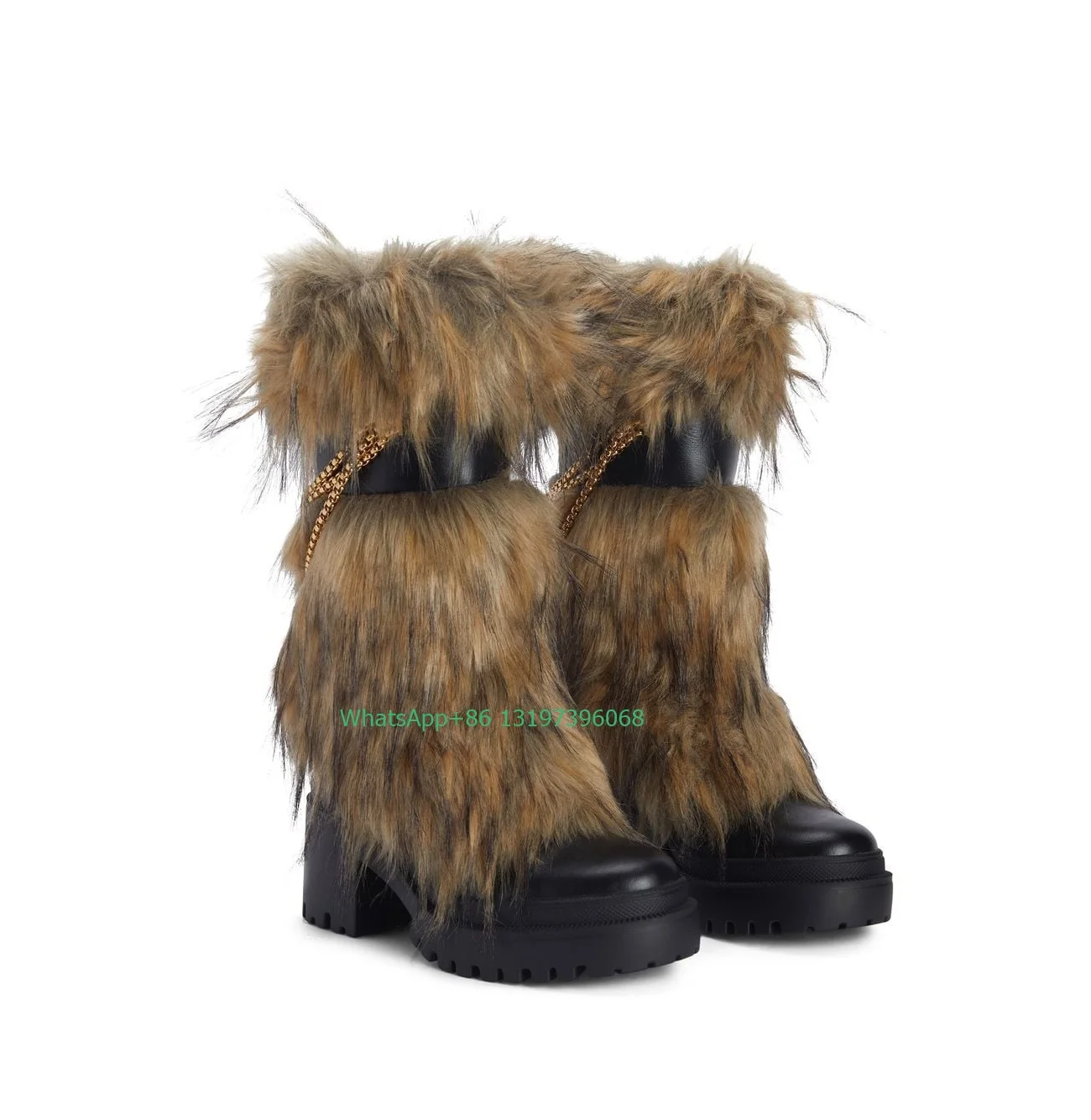 Botas-de-piel-para-mujer-botines-de-piel-de-color-beige-con-dise-o-de ...