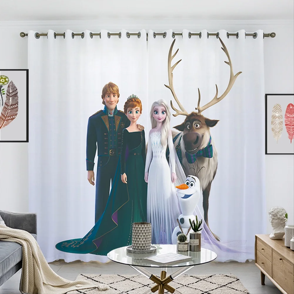 Anime-Anna-And-Elsa-Blackout-Curtains-Cartoon-Window-Drapes-For ...