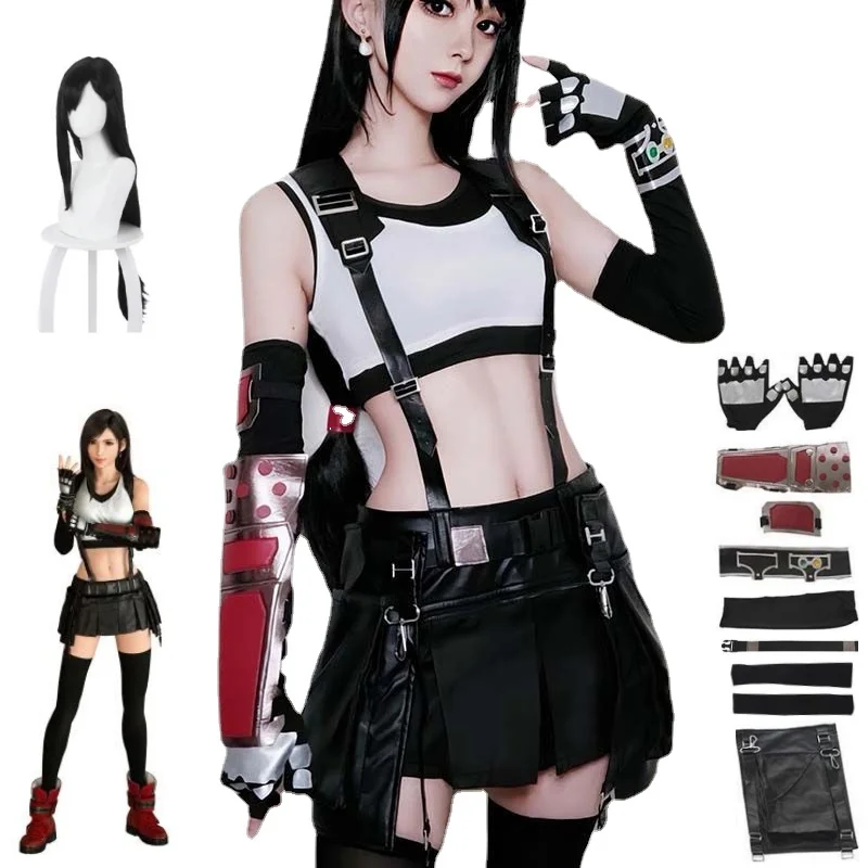 Game-Final-Fantasy-Tifa-Lockhart-Cosplay-Costume-Wig-Women-Spice-Girls ...