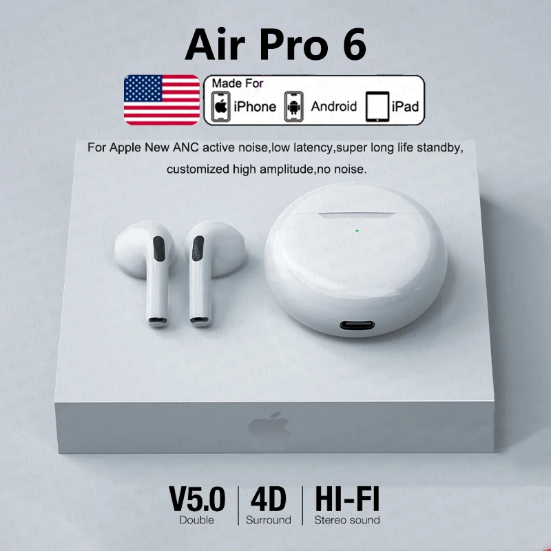 Apple-Original-AirPods-Pro-6-TWS-Fones-de-Ouvido-Sem-Fio-Bluetooth ...
