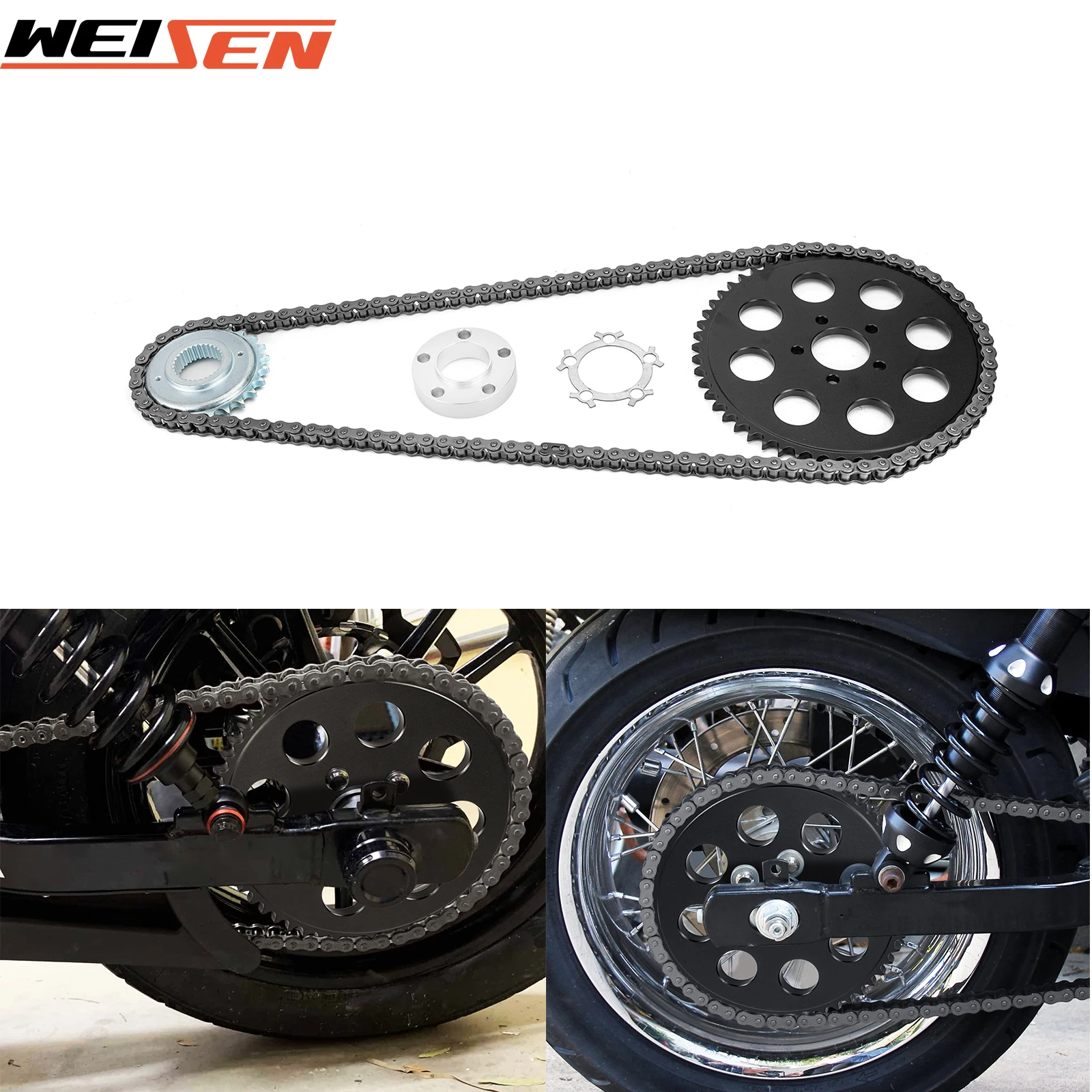 Motorcycle-Chain-Drive-Conversion-Kit-Rear-Front-Sprocket-for-2006-2017 ...