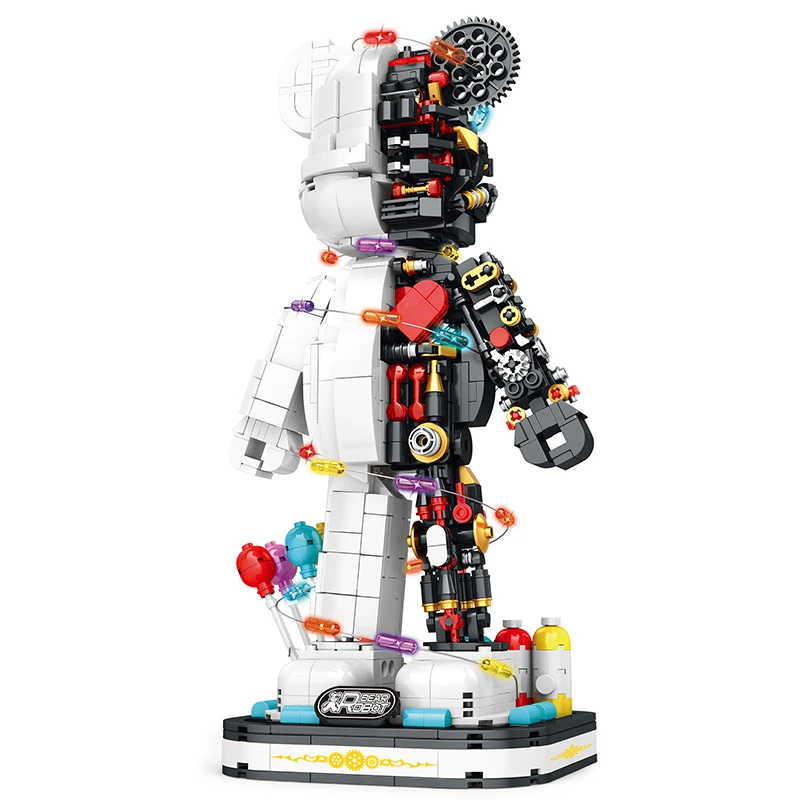Machine Violent Bear 3d Half-body Model Robot Building Blocks Bricks ...