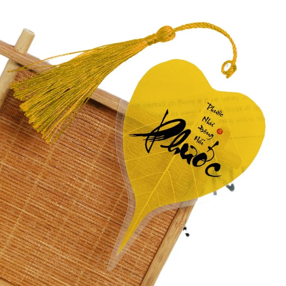 5Pcs Multiple Styles DIY Bodhi Leaf Vein Bookmark Handmade With Words ...