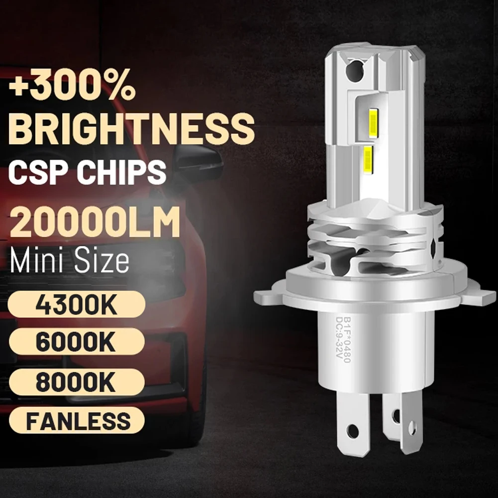 2Pcs-H4-LED-Bulbs-Headlights-CSP-LED-H7-H8-H9-H11-9005-9006-High-Beam ...