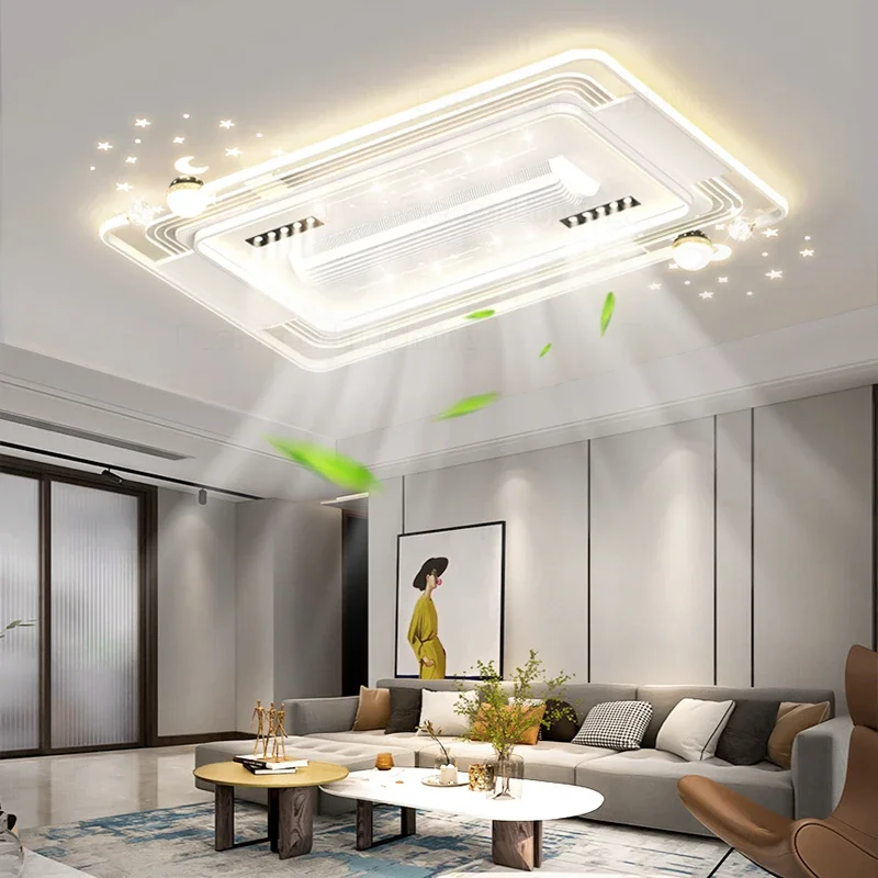 Modern-Bladeless-Ceiling-lamp-fan-6-Speed-ceiling-led-light-fan-for ...