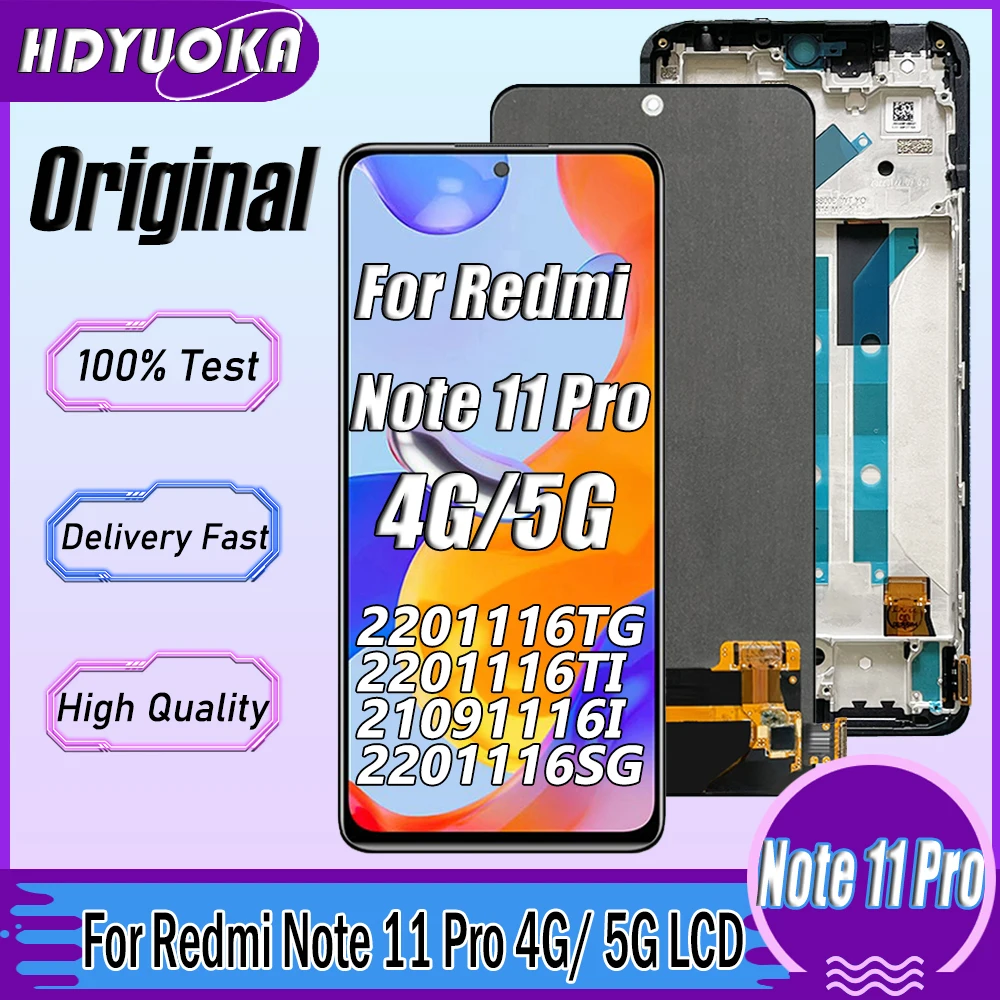 Original AMOLED LCD Display Touch Screen com Frame, 6.67 "Substituição ...