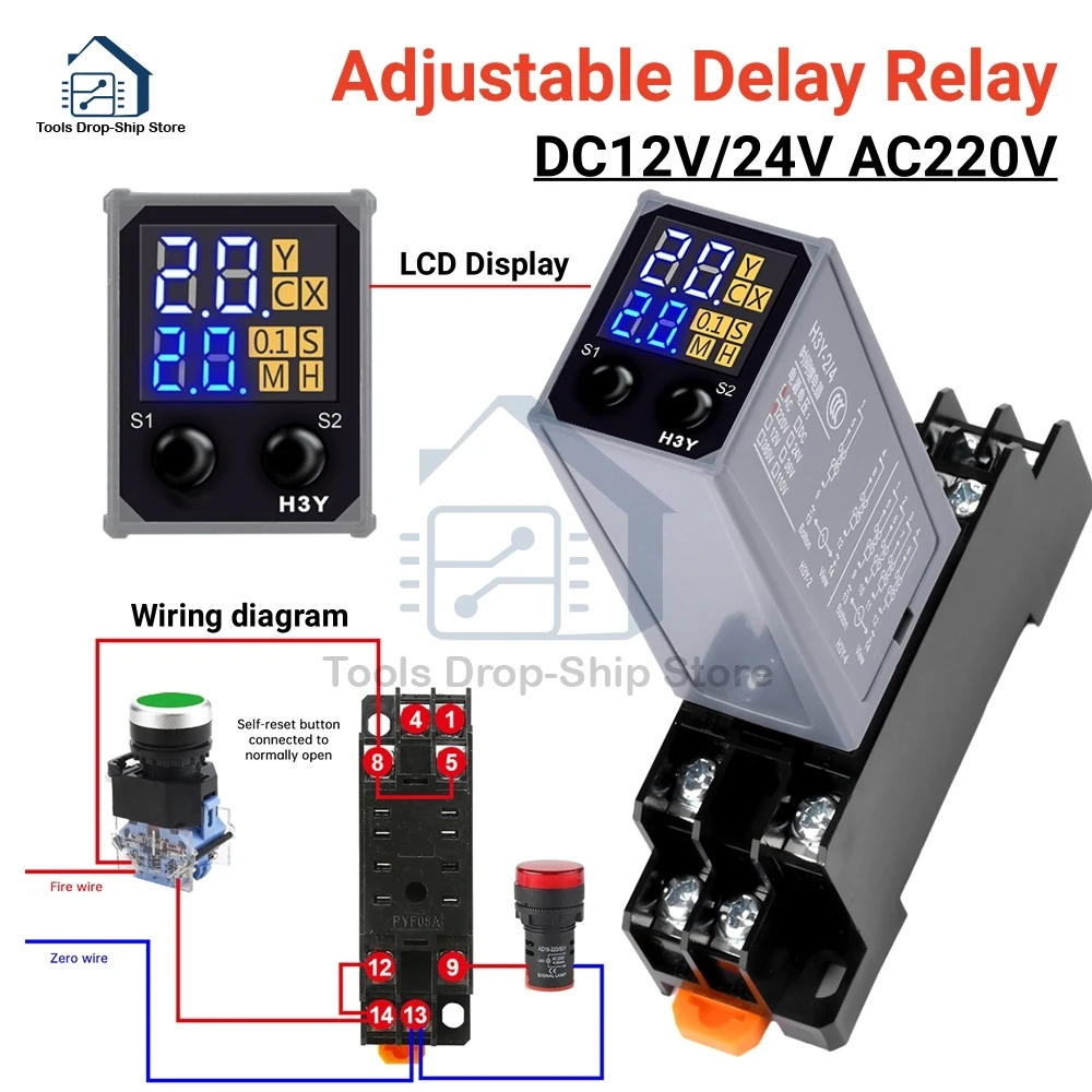 LCD-Display-Delay-Relay-Power-on-Delay-Controller-Time-Relay-Electronic-Delay-Timer-Relay-with ...