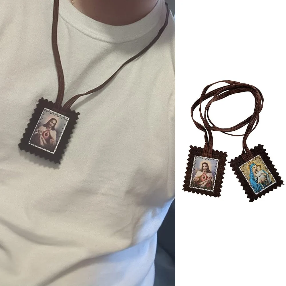 Catholic-Brown-Scapular-Our-Lady-of-Mt-Carmel-and-Sacred-Heart-of-Jesus ...