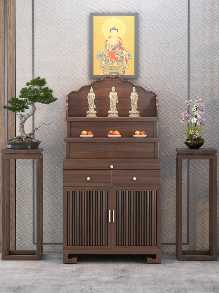 Qf-Solid-Wood-Tibetan-Altar-Three-Layer-Buddha-Shrine-Household-Modern ...