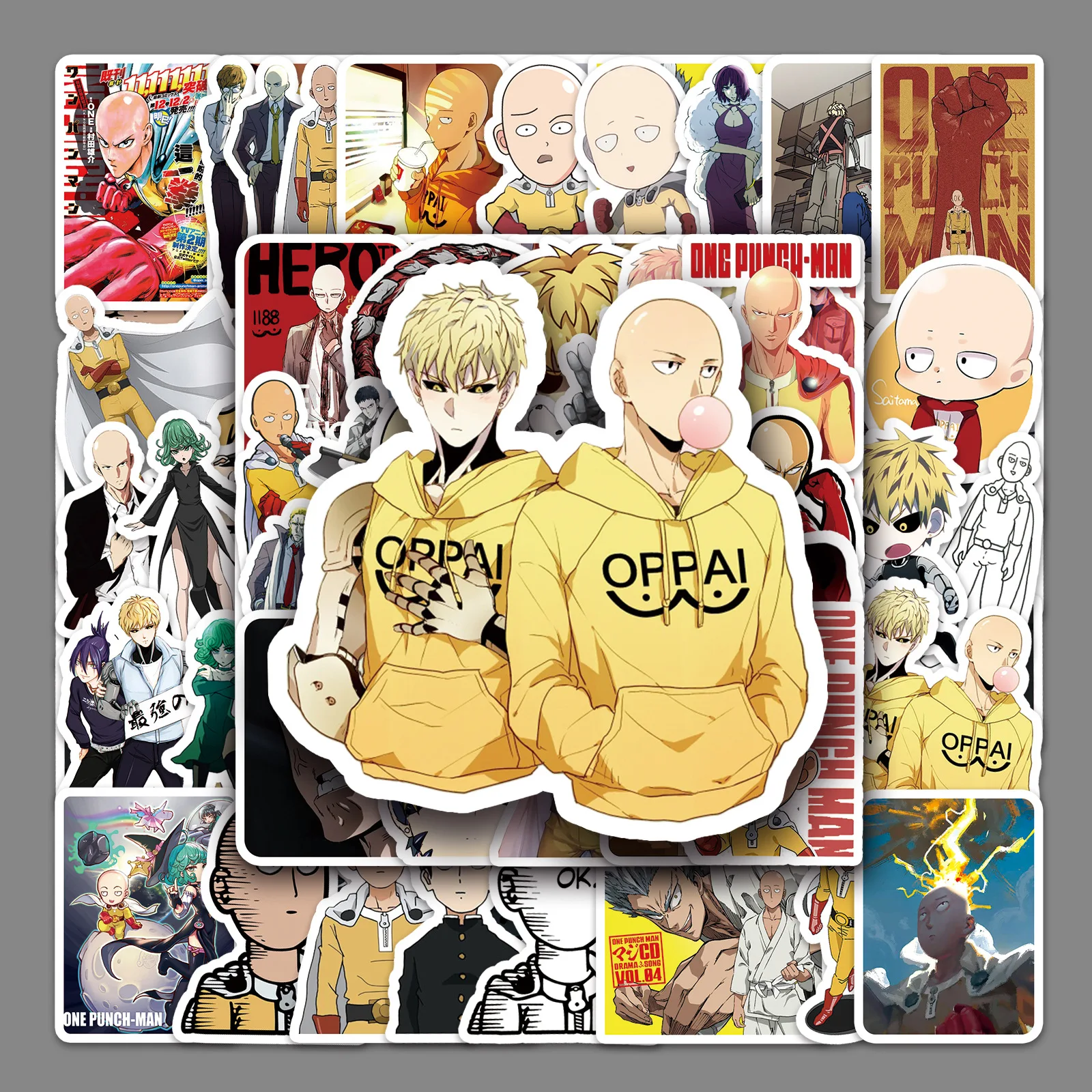 57PCS-One-Punch-Man-Sticker-Anime-Waterproof-Decoration-Suitcase-Phone ...