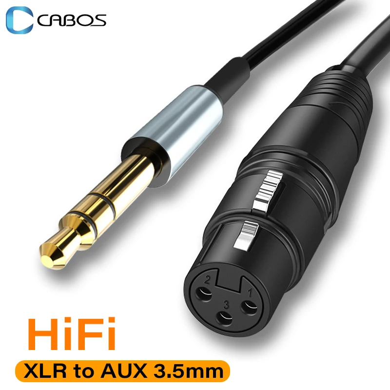 XLR to AUX Adapter 3.5mm Audio Cable 3.5mm Jack to XLR 3-Pin Female ...