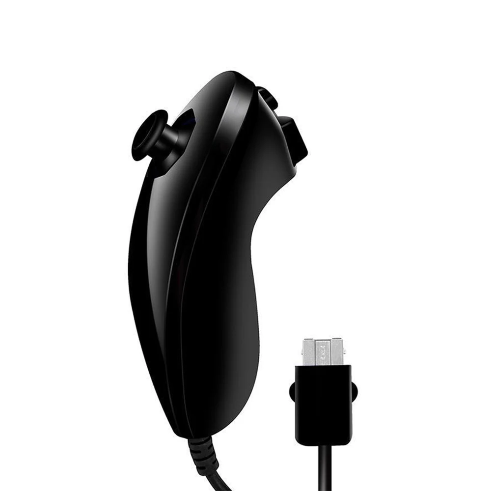 Wired-Nunchuck-For-Nintendo-Wii-Game-Controller-Hand-Curved-Game-Handle ...