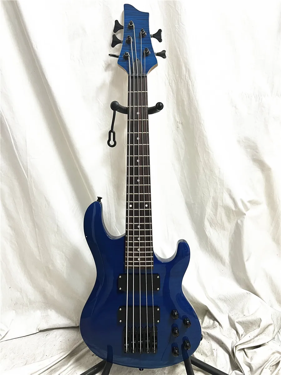 High-quality 5-string Mini Portable Travel electric bass blue tiger ...