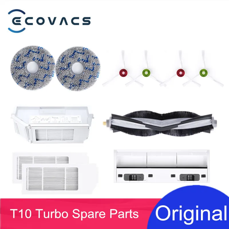 Ecovacs Deebot T10 Turbo Parts Hepa Filter Main / Side Brush Mop Pad ...