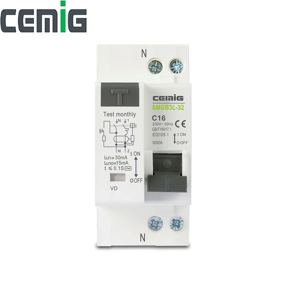 DPNL 1P+N Residual Current Circuit Breaker With Over And Short Current ...