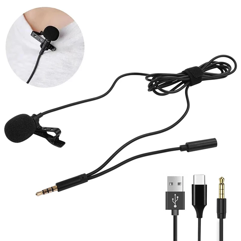 Lavalier Live Mini Microphone Type C /3.5 /USB Recording Device Little ...