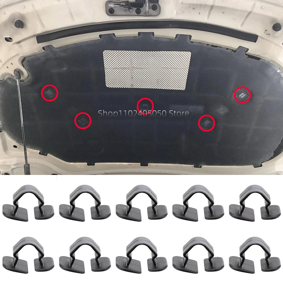 10Pcs Car Engine Hood Bonnet Cover Insulation Pad Retainer Clip for ...