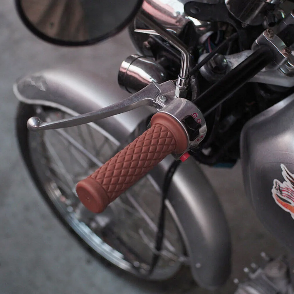 Stylish Brown Diamond Custom Motorcycle Handlebar Grips Easy ...