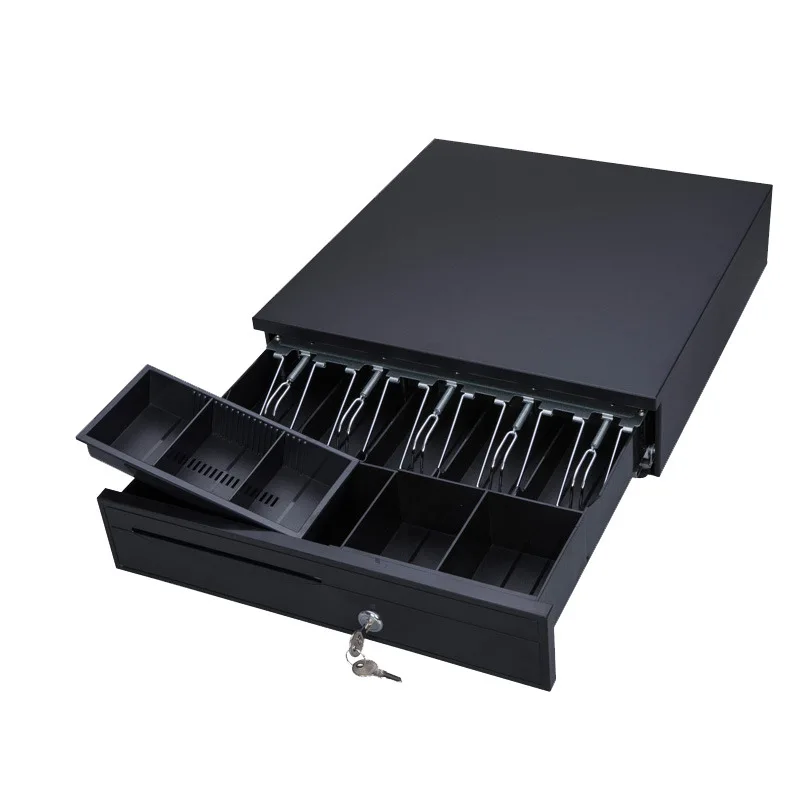 12V-24V-425-405-115mm-Cash-Drawer-Cash-Register-Five-Grid-Metal-Cash ...