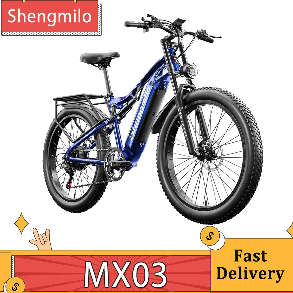 2023 New Shengmilo MX03 Electric Bike 500W Bafang Motor Ebike 26*3.0 ...