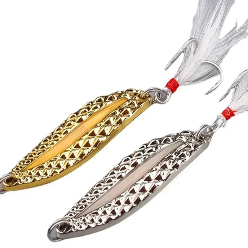 1Pcs Luminous Metal Vib Leech Spinners Spoon Lures 5g 7g 10g 15g 20g ...